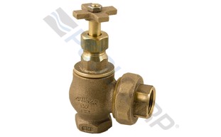 POOL360 | 1 1/4" Brass Angle Valve with Rising Swivel and Union