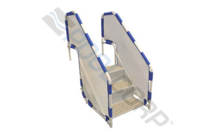 POOL360 | 22" White Pool 4-Step Pool Access Step Polypropylene Tread