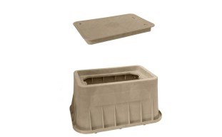 POOL360 | 12" Tan Rectangular Heavy Duty Valve Box and Cover