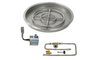 POOL360 | 25" Round Natural Gas Drop-In Pan with AWEIS System (18" Fire ...