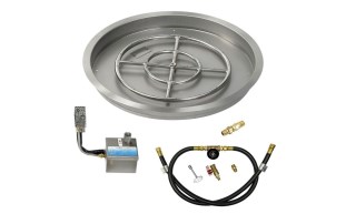 POOL360 | 25" Round Propane Drop-In Pan with AWEIS System (18" Fire Pit Ring)