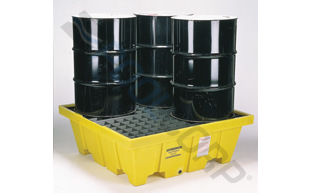 POOL360 | 1/2" X 51" X 13 3/4" 4-Drum HDPE Spill Containment Pallet ...
