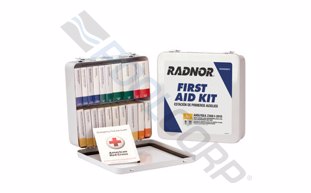 POOL360 | White Metal Portable Or Wall Mounted 50 Person 24 Unit First Aid Kit