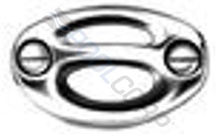 POOL360 | Oval Chrome Plated Brass Flat Wall Mount Rope Anchor 2 Pack