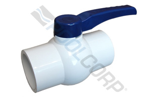 POOL360 | 2.5" S x S White Economy PVC MIP Ball Valve EPDM