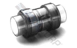 POOL360 | 1.5" Clear Compact True Union Spring Check Valve