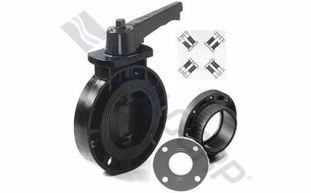 POOL360 | 3" SCH 80 PVC Butterfly Valve Installation Kit with Stainless Steel Shaft