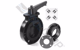 POOL360 | 6" SCH 80 PVC Butterfly Valve Installation Kit with Stainless ...