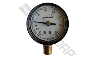 POOL360 | 2 1/2" IPVG Plastic Vacuum Gauge with 1/4" 0-30 HG Bottom Mount