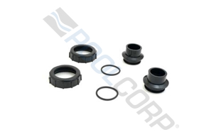 POOL360 | 1.5" x 2" Black Bulkhead Union Set