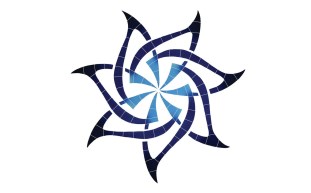 POOL360 | 36" x 36" Porcelain Tile Mosaic Pinwheel Medallion