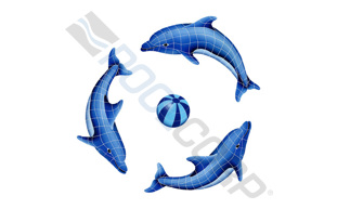 POOL360 | 62" x 62" Dolphin Group With Blue Ball