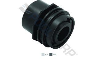 POOL360 | Dark Gray Flush-Mount Return Fitting with 1" Orifice & Water Stop for 2" Pipe