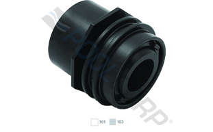 POOL360 | White Flush-Mount Return Fitting with 1/2" Orifice and Water Stop for 2" Pipe