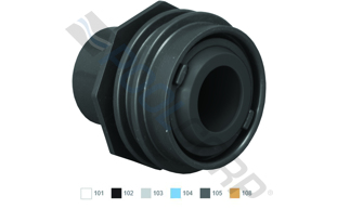 POOL360 | White Flush-Mount Return Fitting with Water Stop with Eyeball and Nut