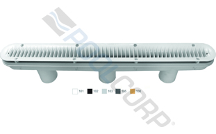 POOL360 | 32" White Channel Drain Debris Catcher Suction Outlet Cover ...