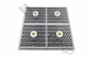 POOL360 | 18" Square Wave Anti-Entrapment Suction Outlet Cover Dark Gray