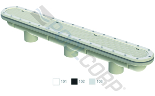 POOL360 | 32" White Vinyl Channel Drain Pinhole Suction Cover & 3-Port Sump