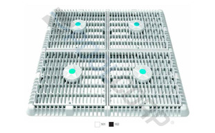 POOL360 | 18" x 18" Black Square Wave Suction Outlet Cover Set