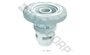 POOL360 | Light Gray WaveJet® Jet Barrel with Rubber Over-Mold