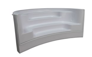 POOL360 | 8' x 9' White Radius Roman Back Cantilever Step