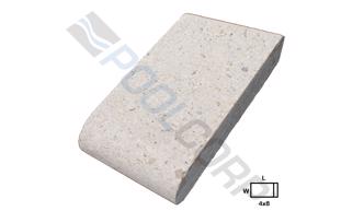 POOL360 | 4" x 8" Ivory Shellock® Single Sided Bullnose Coping