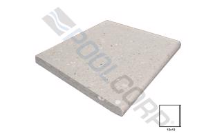 POOL360 | 12" x 12" Ivory Shellock® Single Sided Bullnose Coping