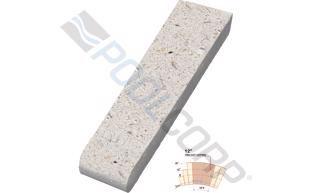 POOL360 | 4" x 12" Ivory Shellock® Pre-cut Single Sided Bullnose Coping ...