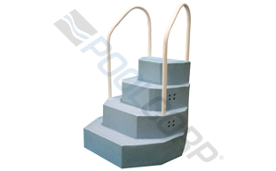 POOL360 | Blue Granite King Aqua Staircase with Two Handrails for Above Ground Pool