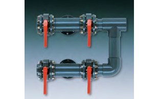 POOL360 | 4 Valve Horizontal Filter Manifold for 42" Filter with 4" Connections
