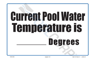 POOL360 | 12"x8" White/Black Current Pool Water Temperature Write-On Sign