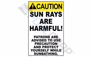 horizon | 12"x18" Yellow Sun Rays Are Harmful Caution Signs