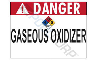 POOL360 | 24"x18" Red/White Danger Gaseous Oxidizer Sign
