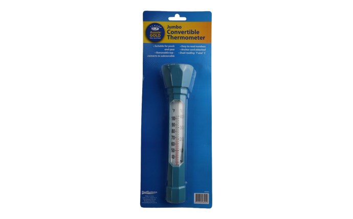 POOL360 | JUMBO SINGLE THERMOMETER A/GOLD - MTH632 T78/BL-TB/12/24