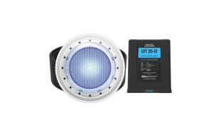 POOL360 | SPA ELECTRICS GKC BLUE LIGHT WHITE RIM KIT W/ 20M CABLE AND LV25 TRANSFORMER