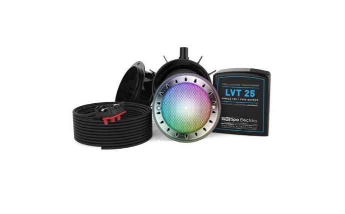 POOL360 | SPA ELECTRICS WN MULTI PLUS CONCRETE LIGHT CLR RIM KIT W/ 30M CABLE & LV25