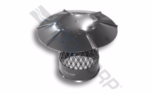POOL360 | 13" Black Galvanized Round Chimney Cap with 5/8 Mesh