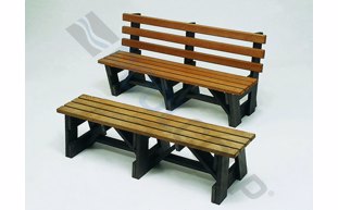 POOL360 | 6' Plastic Boardwalk Bench with Back