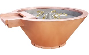 horizon | 28" x 12" Copper Builder Series Water and Fire Bowl
