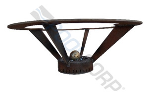 POOL360 | 32'' x 10'' Round Open Fire Pot with Fire Sphere & Manual Key ...