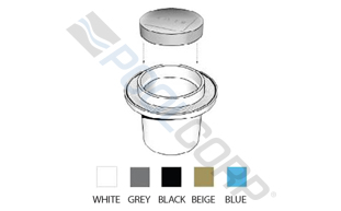 POOL360 | White Q360 Gunite Jet Collar Housing with Cap