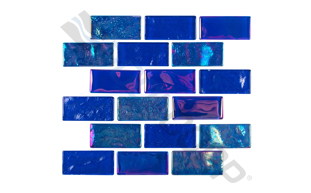 POOL360 | 1" x 2" Equinox Textured Glass Tile Dark Blue