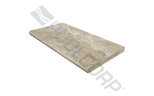 POOL360 | 12"X24"X.75" Silver Travertine Bullnose Porcelain Coping