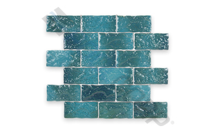 POOL360 | 2" x 4" Earthtone Brick Glossy Tile Sea Blue