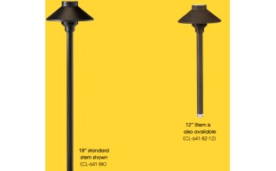 horizon | 6" Aluminum Black LED Area Light with 12" Stem 2W