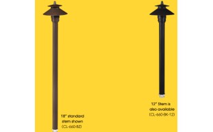 POOL360 | 4" Bronze Two Tier Mini Area Light with 18" Stem 2W