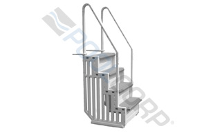 POOL360 | White In Pool Step for Flat Bottom Above Ground Pools