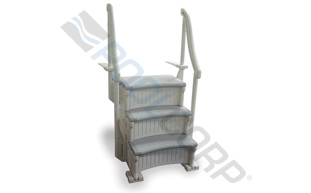 POOL360 | Curve Step System Warm Gray 3-Step Curve In Ground In-Pool ...