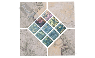 POOL360 | 6" x 6 " Gemstone Tile Silver Deco