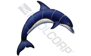 POOL360 | 19" x 14" Blue Dolphin-A Mosaic Pool Tile